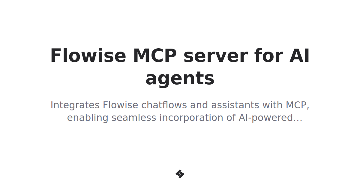 Flowise MCP server for AI agents