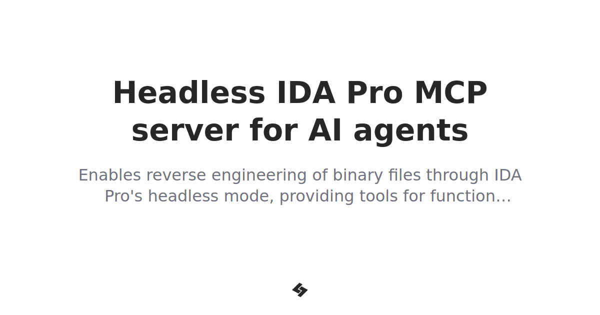 Headless IDA Pro MCP server for AI agents