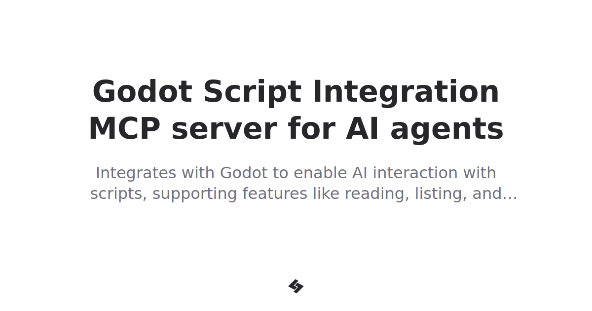 Godot Script Integration Mcp Server For Ai Agents 3713