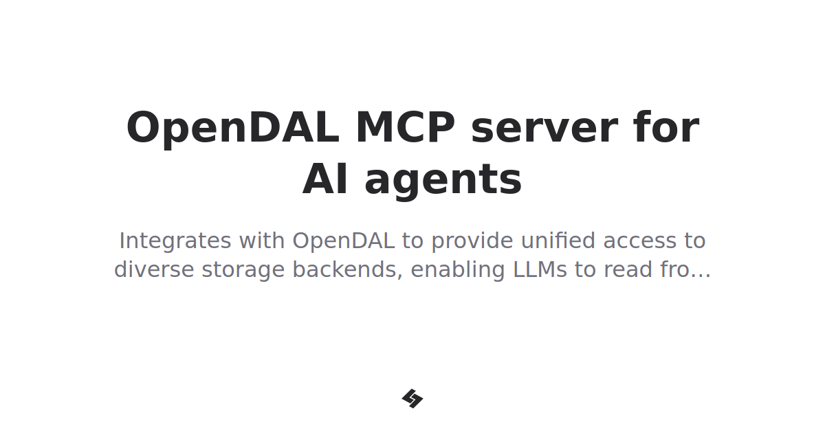 OpenDAL MCP server for AI agents