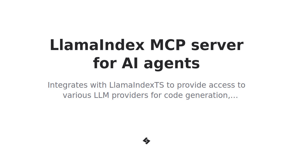 LlamaIndex MCP server for AI agents