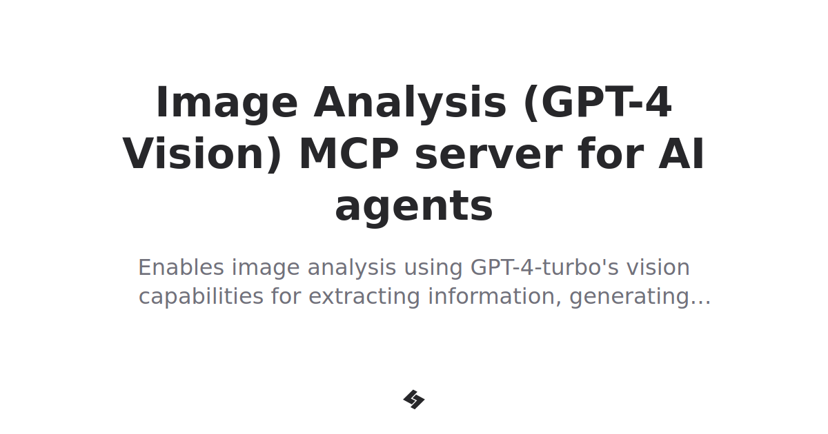 Image Analysis (GPT-4 Vision) MCP server for AI agents