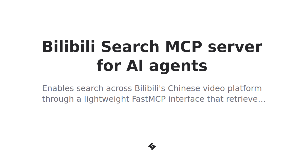 Bilibili Search MCP server for AI agents