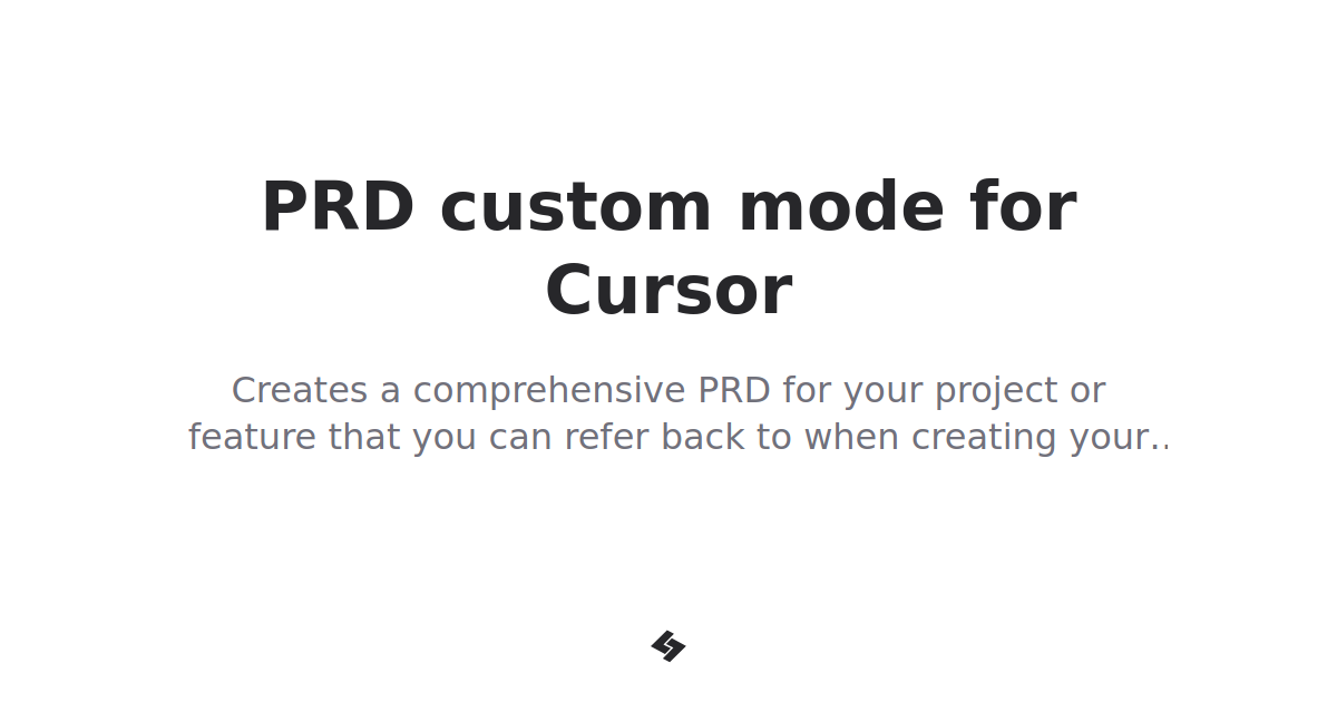 PRD custom mode for Cursor