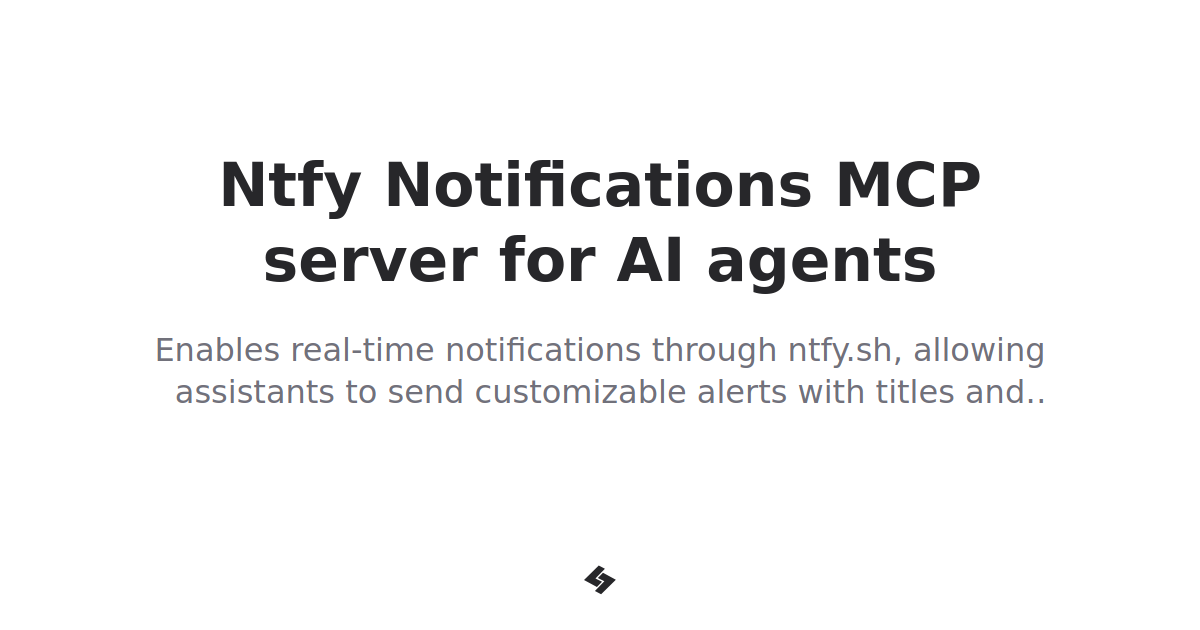 Ntfy Notifications MCP server for AI agents