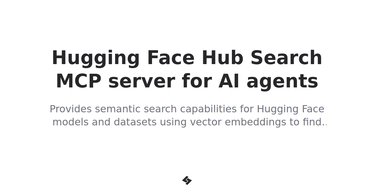 Hugging Face Hub Search MCP server for AI agents