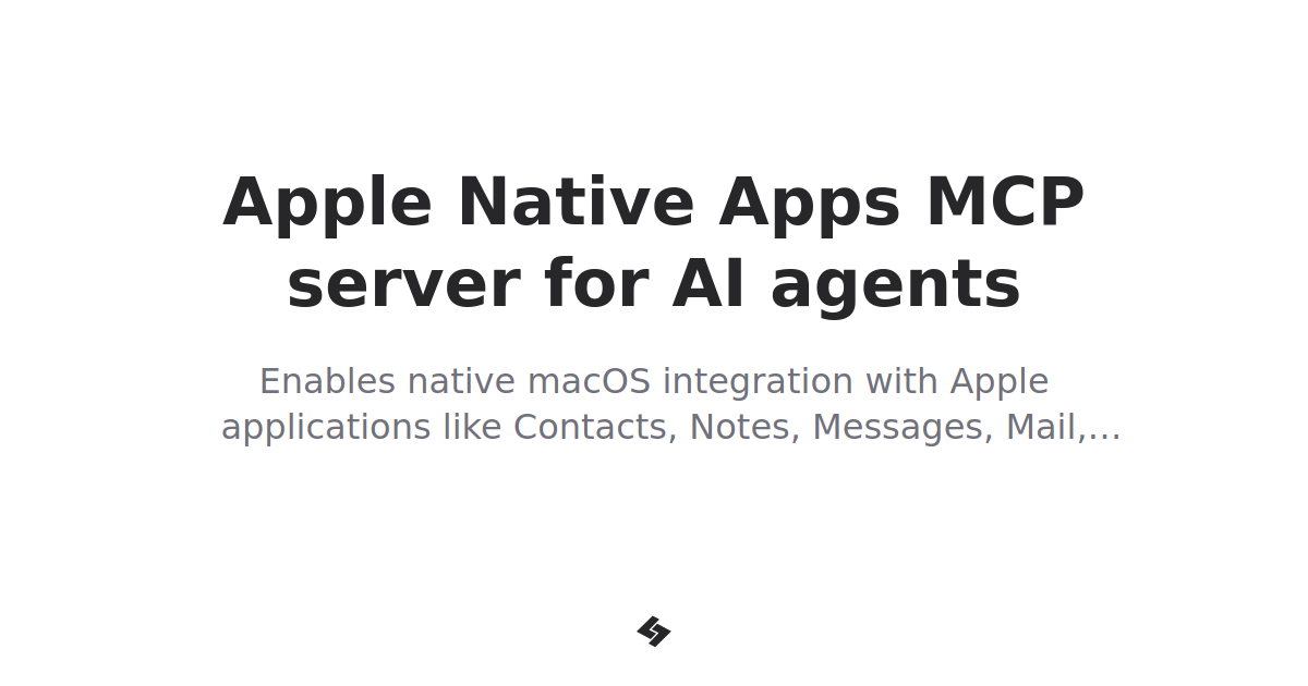 Apple Native Apps MCP server for AI agents