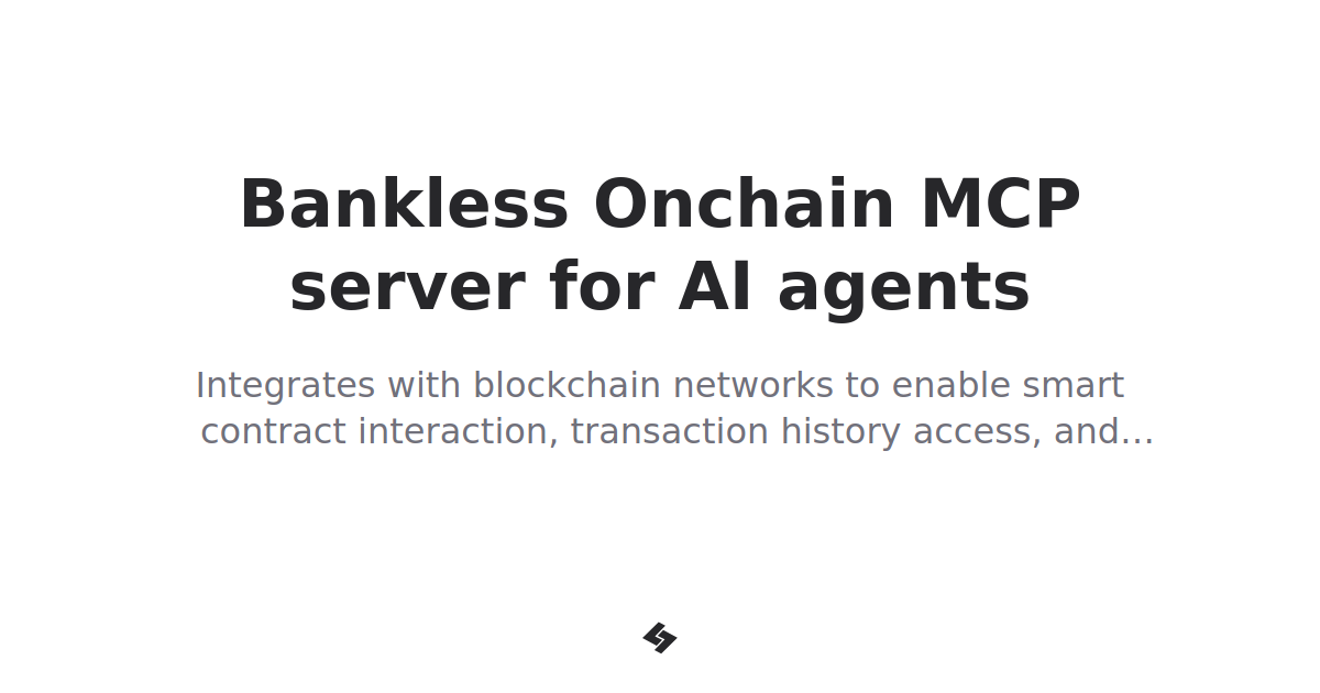 Bankless Onchain MCP server for AI agents