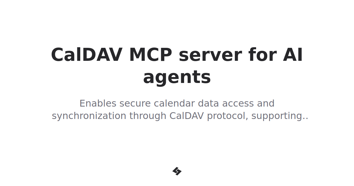CalDAV MCP server for AI agents