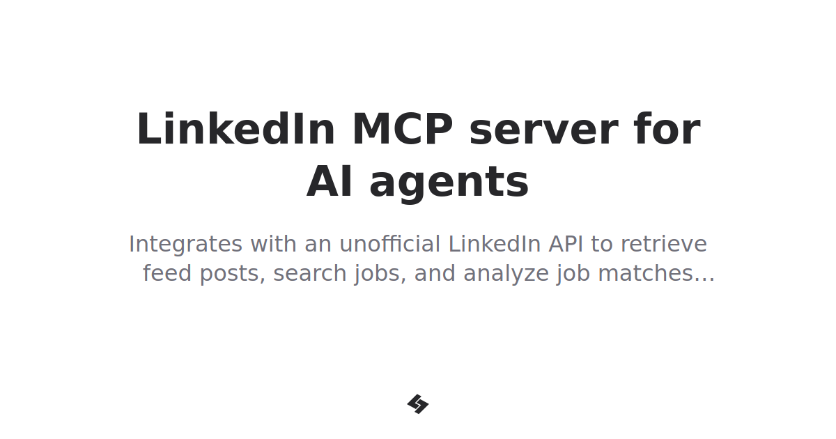 LinkedIn MCP server for AI agents