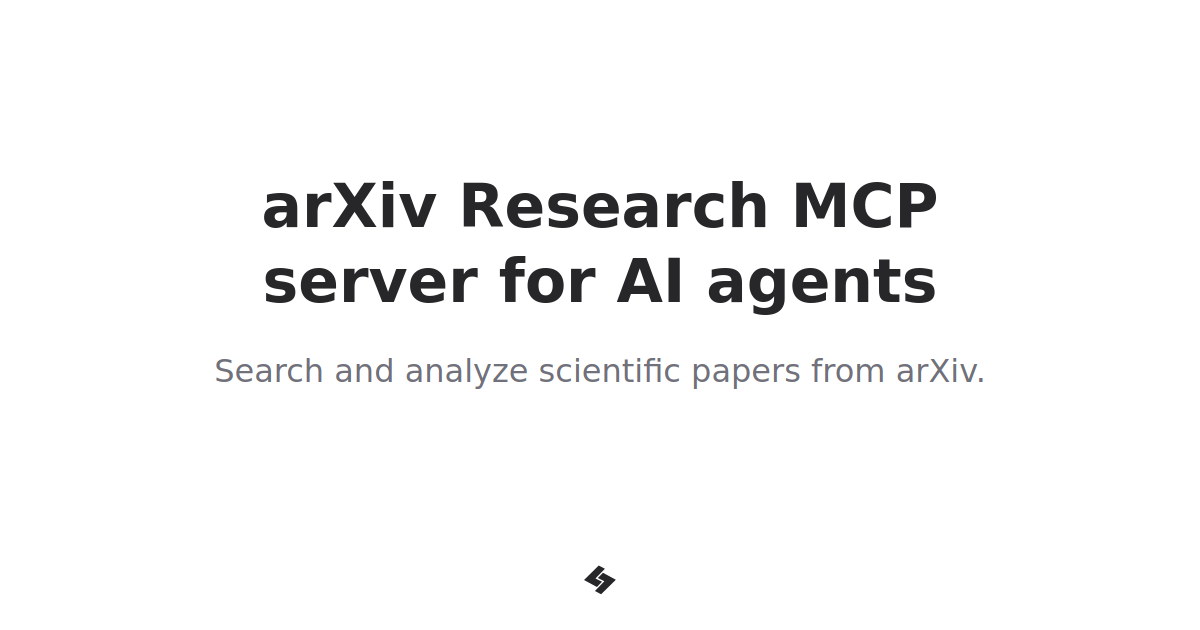arXiv Research MCP server for AI agents