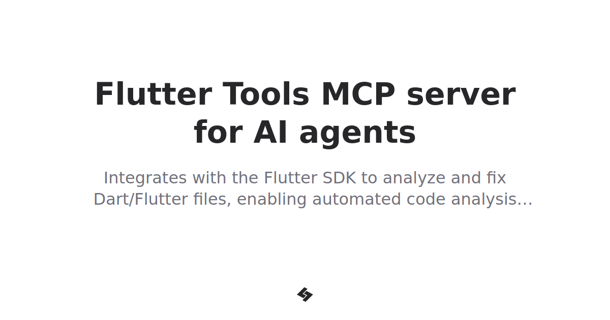 Flutter Tools MCP server for AI agents