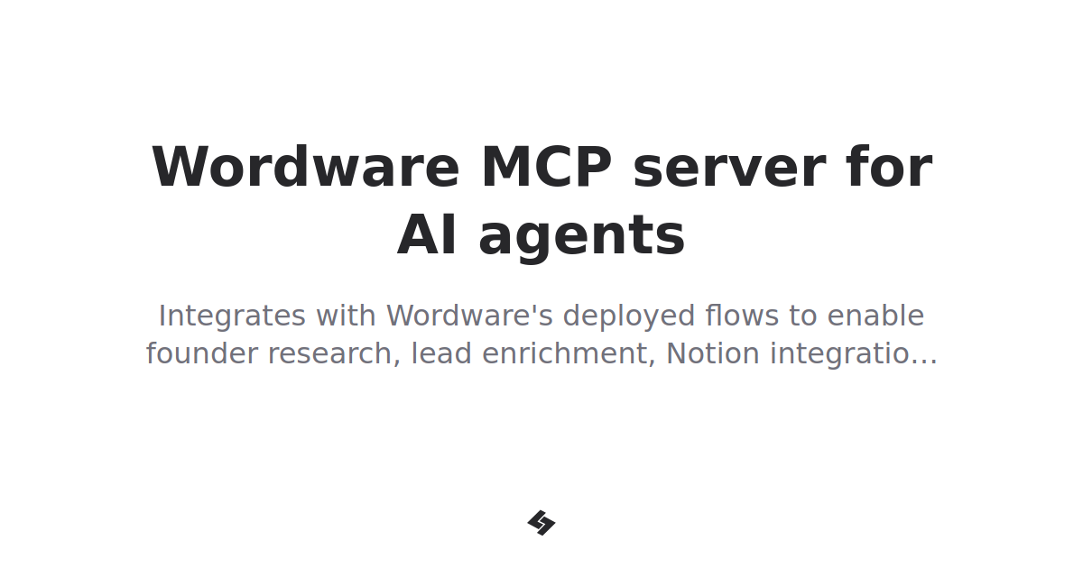 Wordware MCP server for AI agents