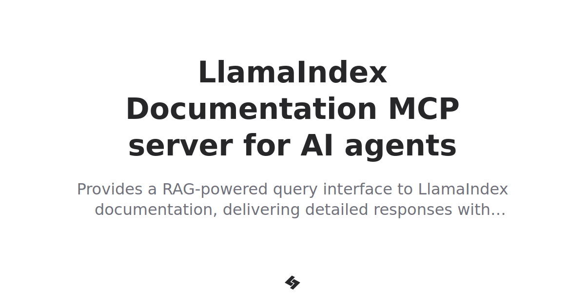 LlamaIndex Documentation MCP server for AI agents