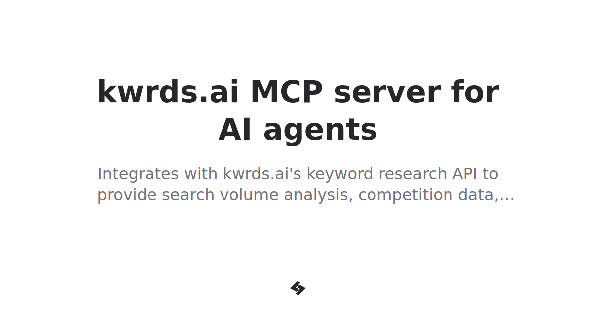 kwrds.ai MCP server for AI agents