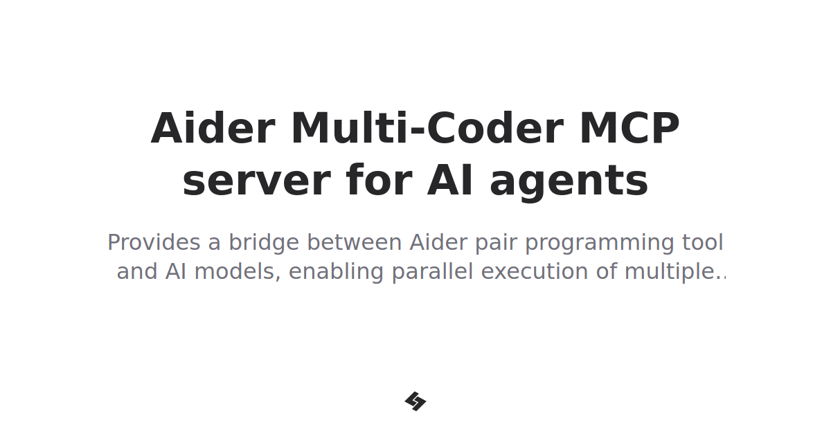 Aider Multi-Coder MCP server for AI agents