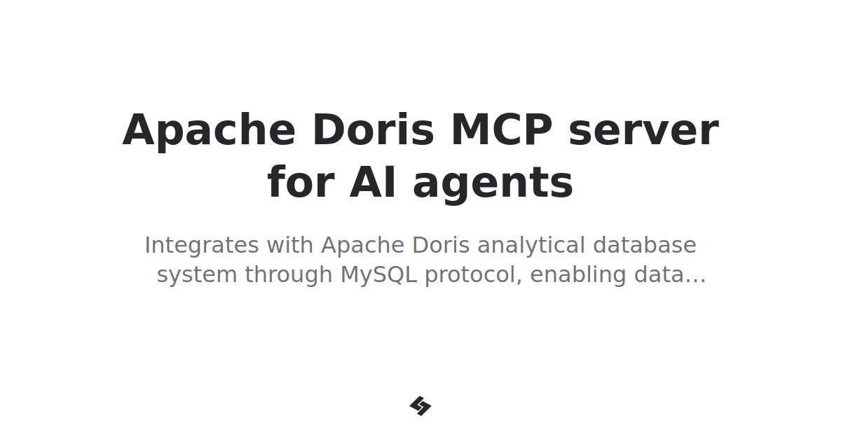 Apache Doris MCP server for AI agents