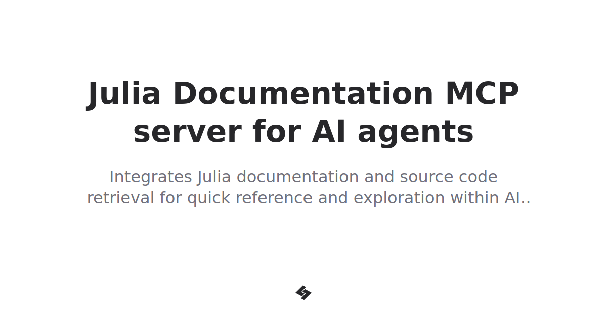 Julia Documentation MCP server for AI agents