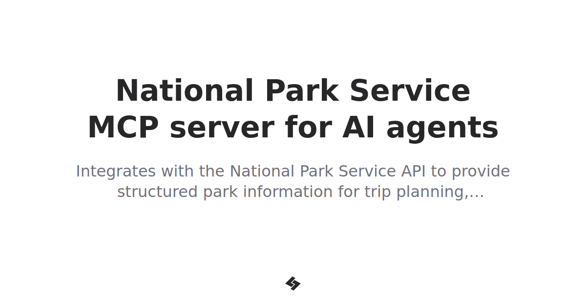National Park Service MCP server for AI agents