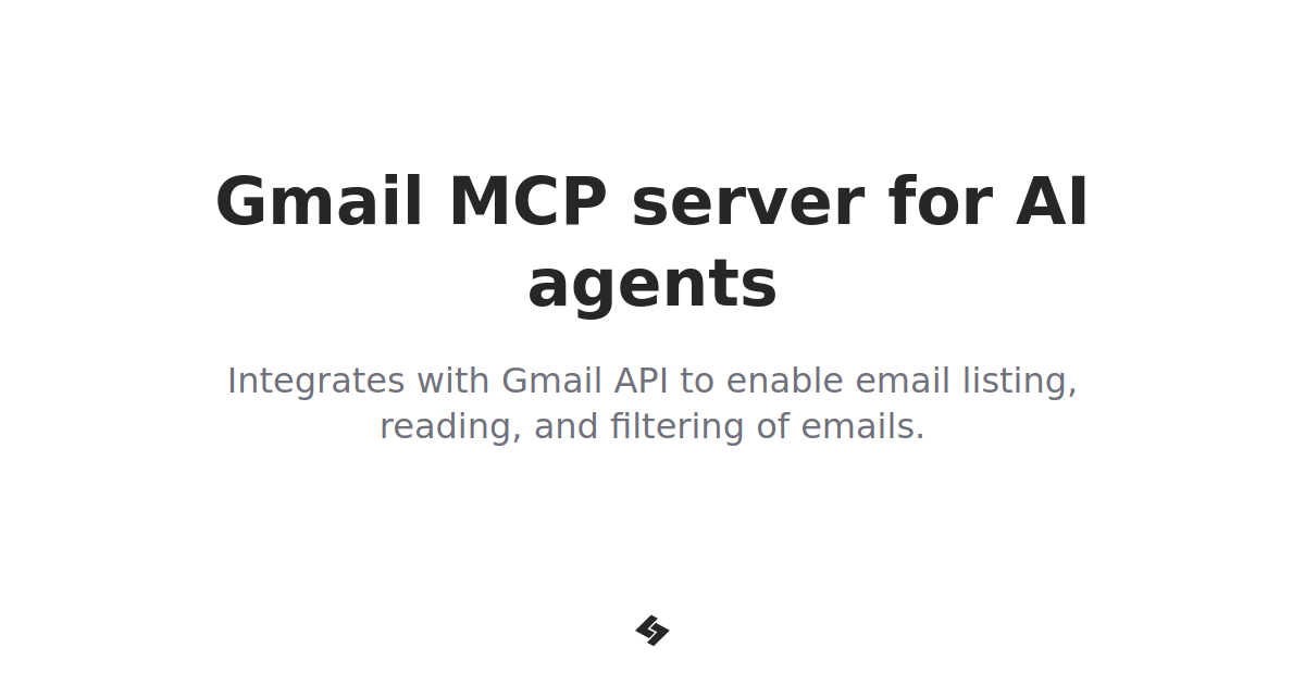 Gmail MCP server for AI agents