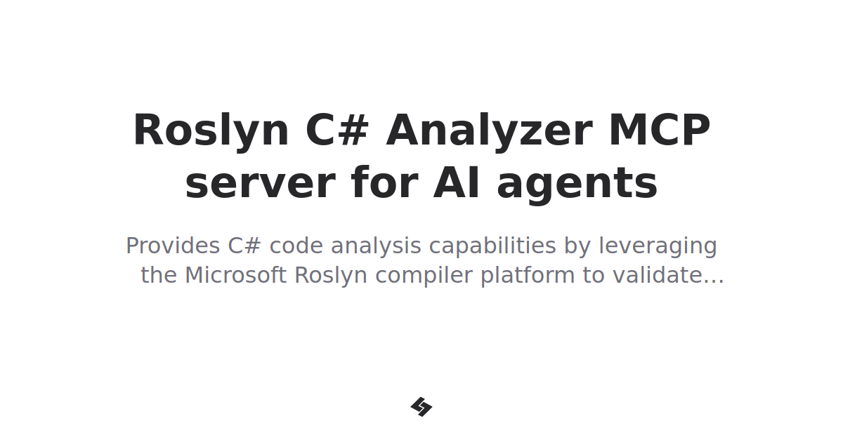 Roslyn C# Analyzer MCP server for AI agents