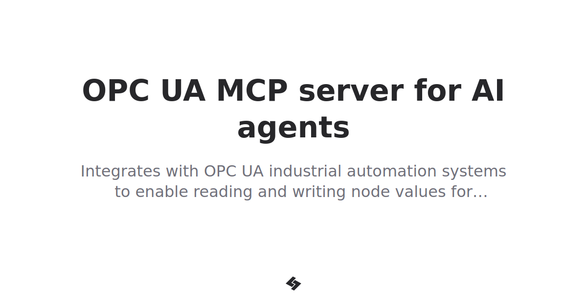 OPC UA MCP server for AI agents