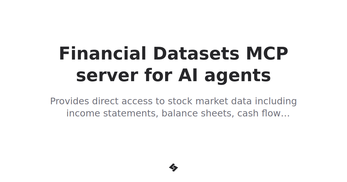 Financial Datasets MCP server for AI agents