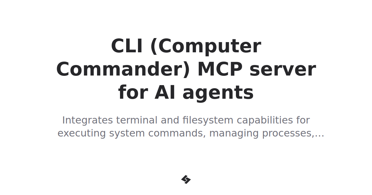 CLI (Computer Commander) MCP server for AI agents