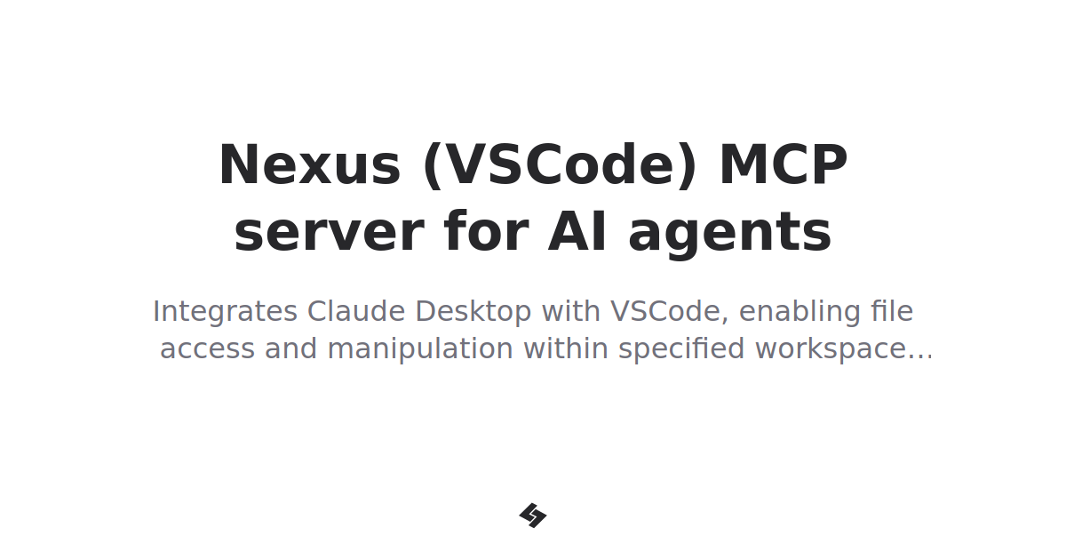 Nexus (VSCode) MCP server for AI agents