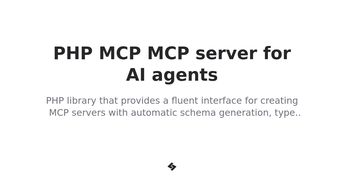 PHP MCP MCP server for AI agents