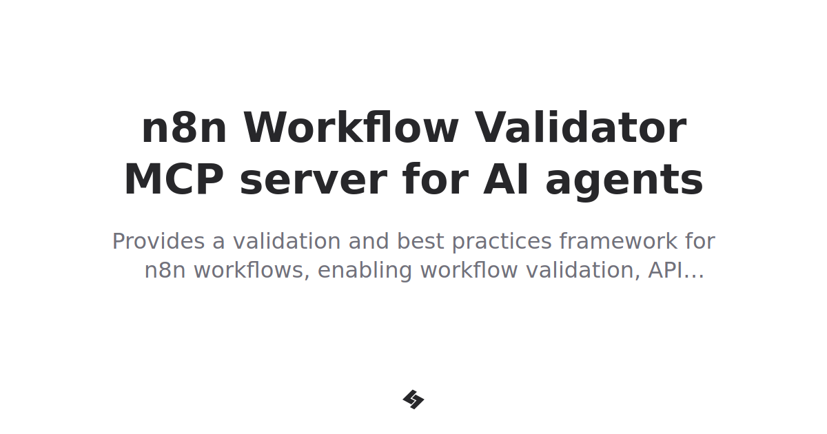 n8n Workflow Validator MCP server for AI agents