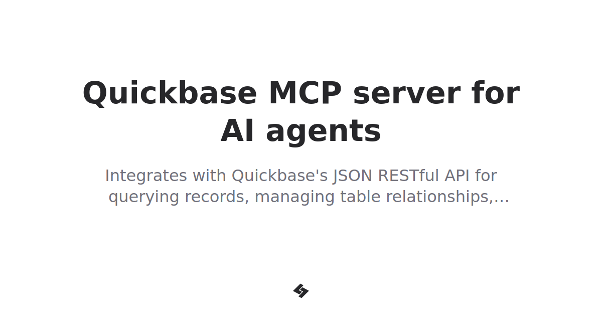Quickbase MCP server for AI agents