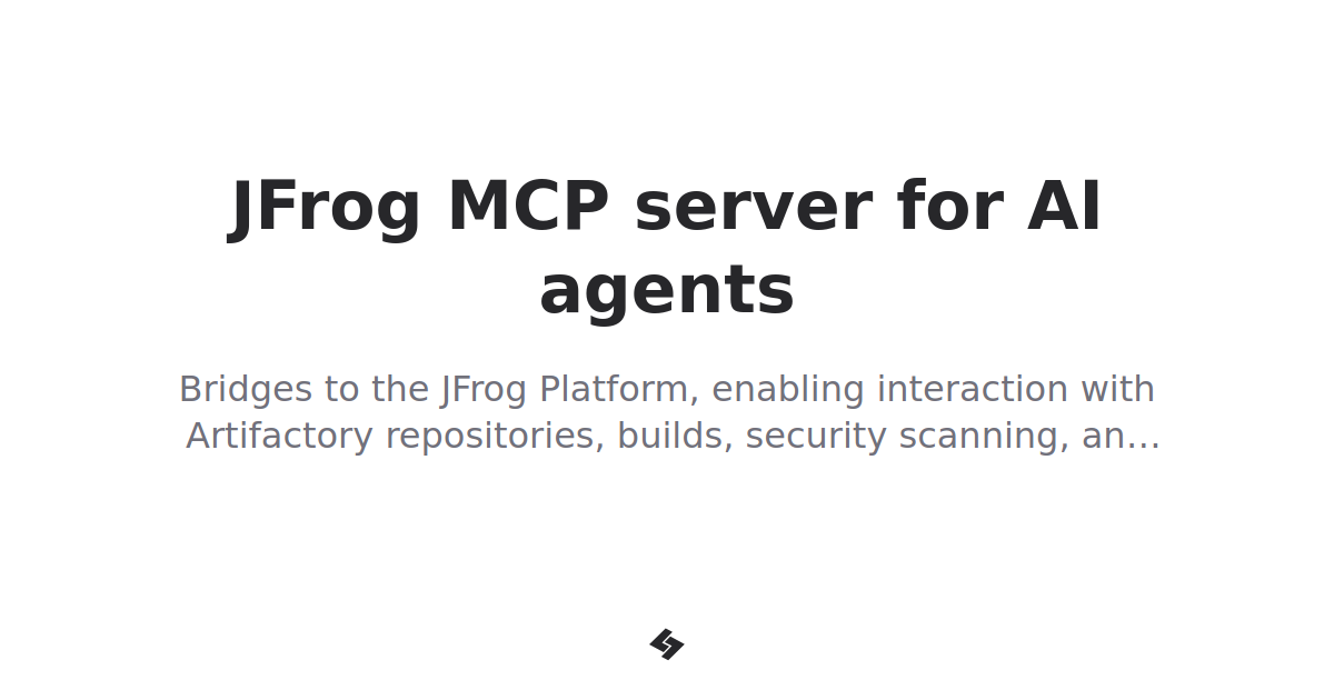 JFrog MCP server for AI agents