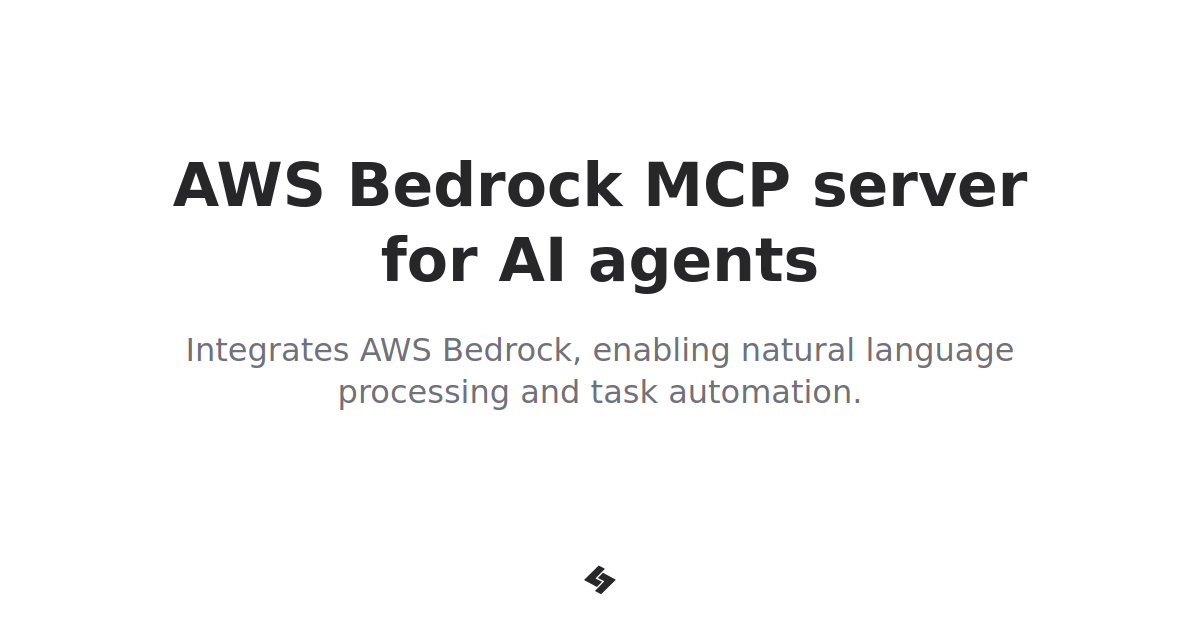 AWS Bedrock MCP server for AI agents