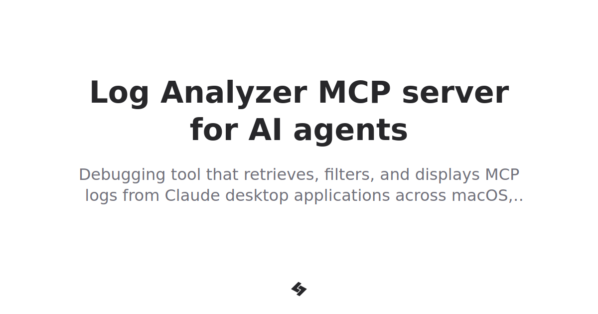 Log Analyzer MCP server for AI agents
