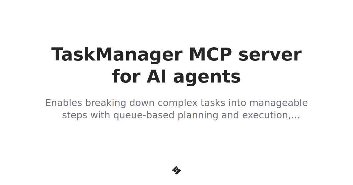 TaskManager MCP server for AI agents