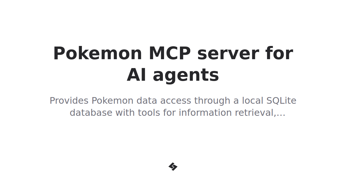 Pokemon MCP server for AI agents