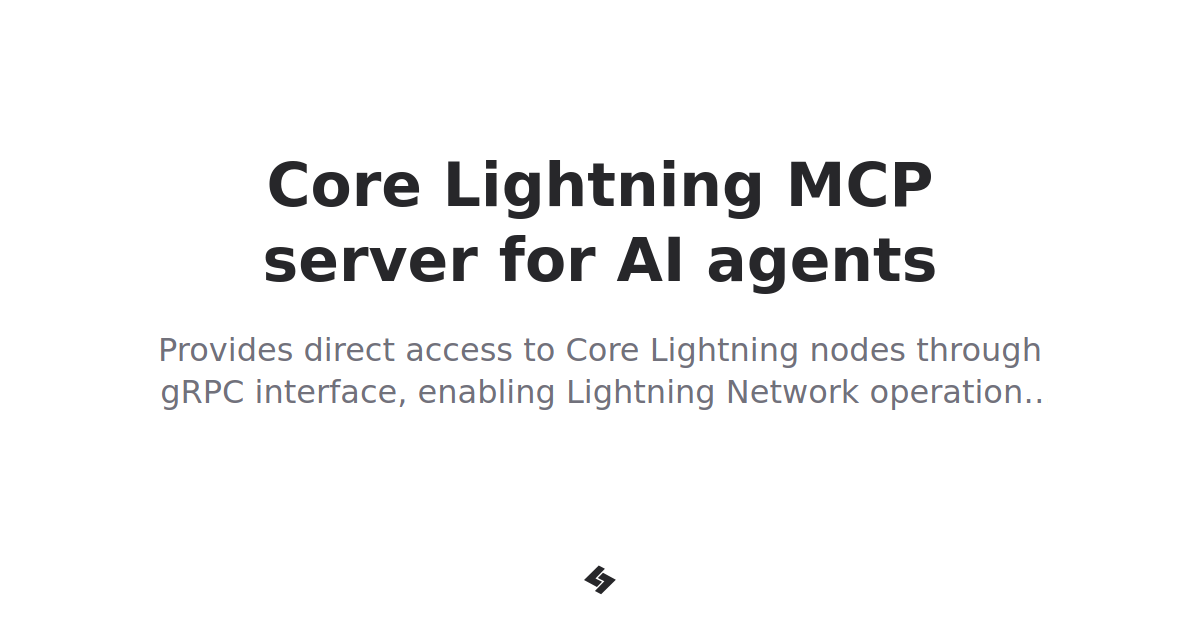 Core Lightning MCP server for AI agents