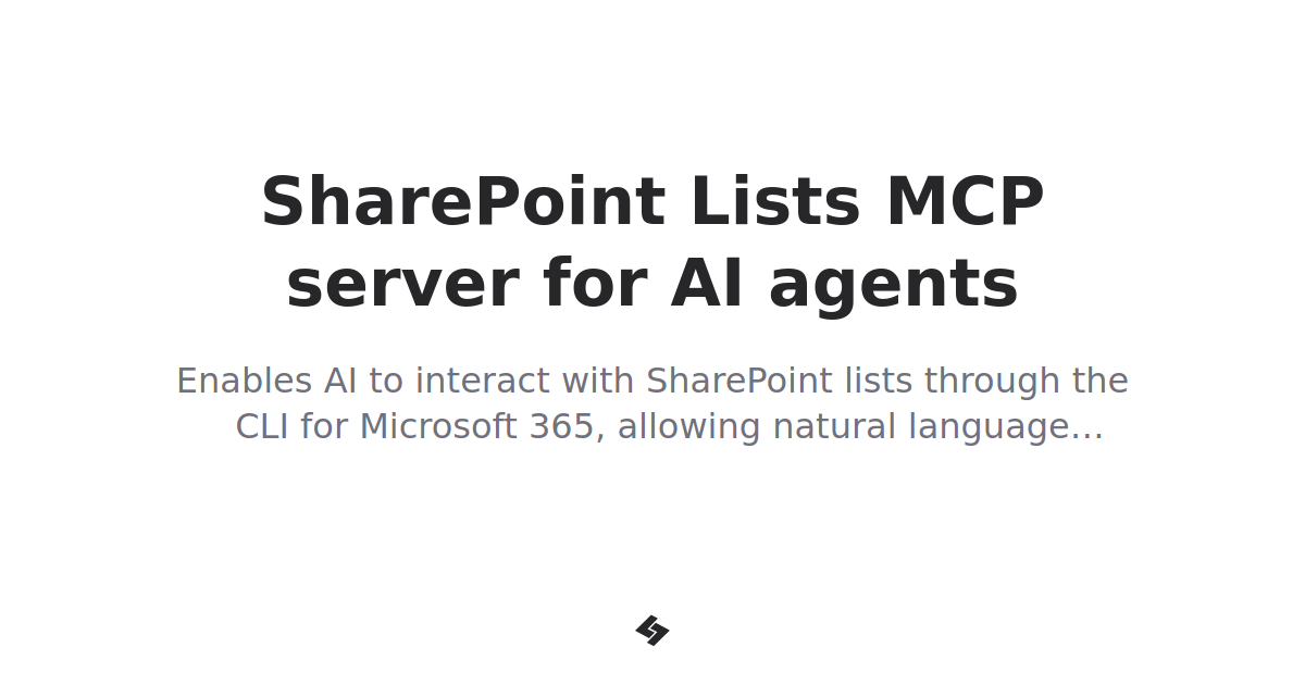 SharePoint Lists MCP server for AI agents