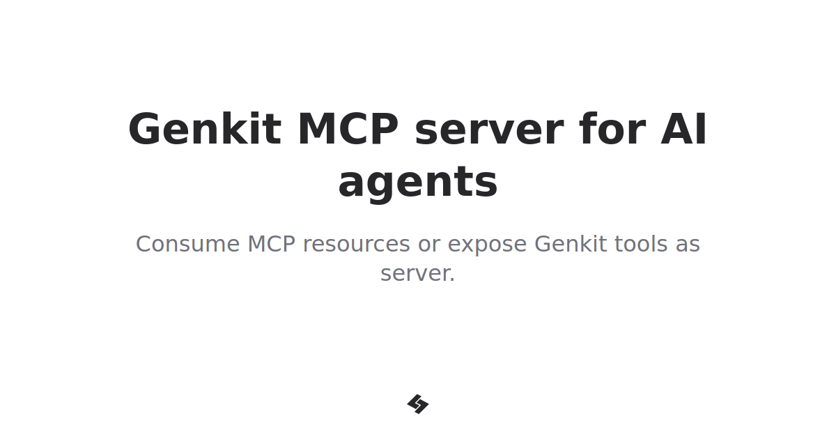 Genkit MCP server for AI agents