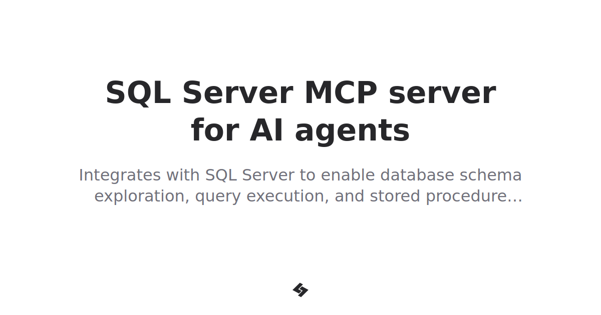 SQL Server MCP server for AI agents