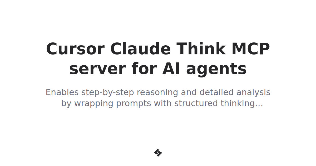 Cursor Claude Think MCP server for AI agents
