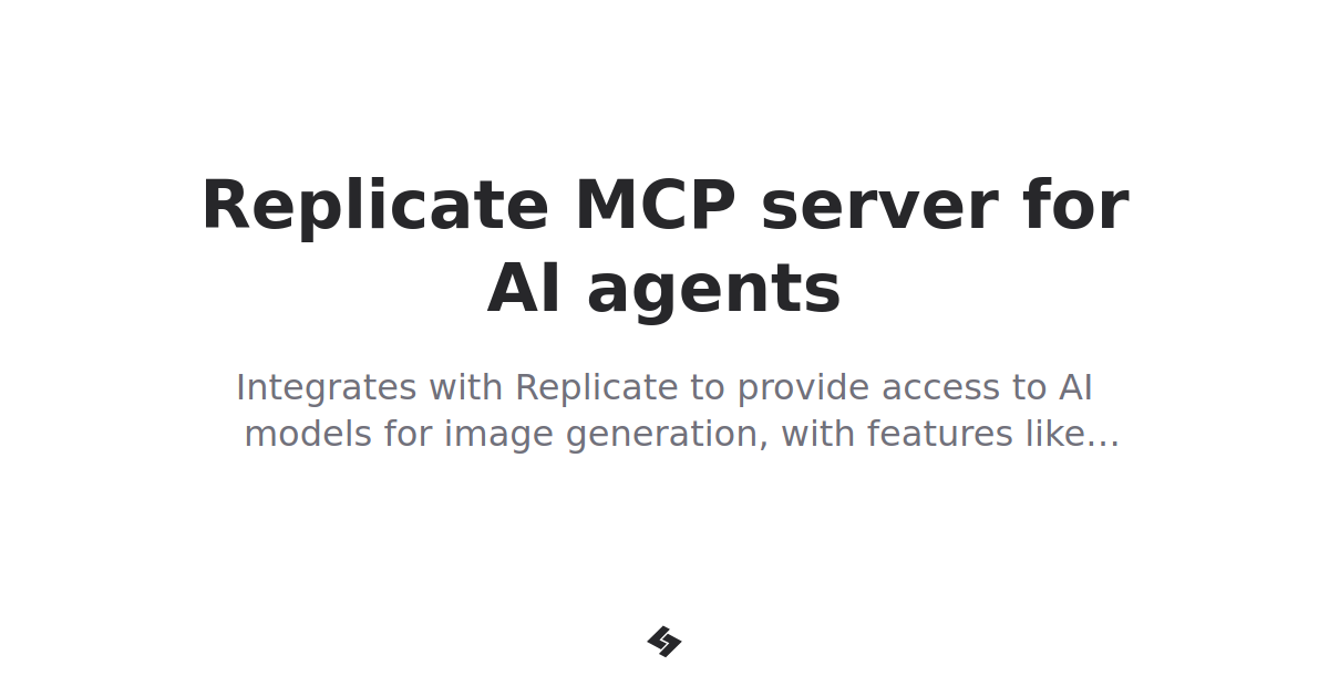 Replicate MCP server for AI agents