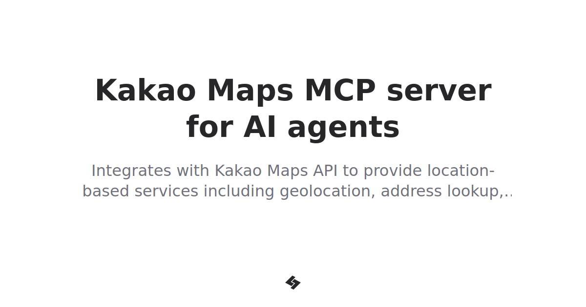 Kakao Maps MCP server for AI agents