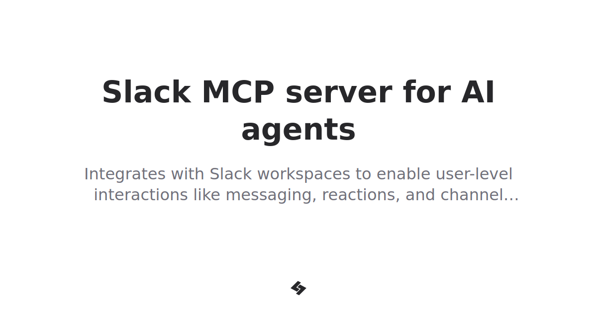 Slack MCP server for AI agents