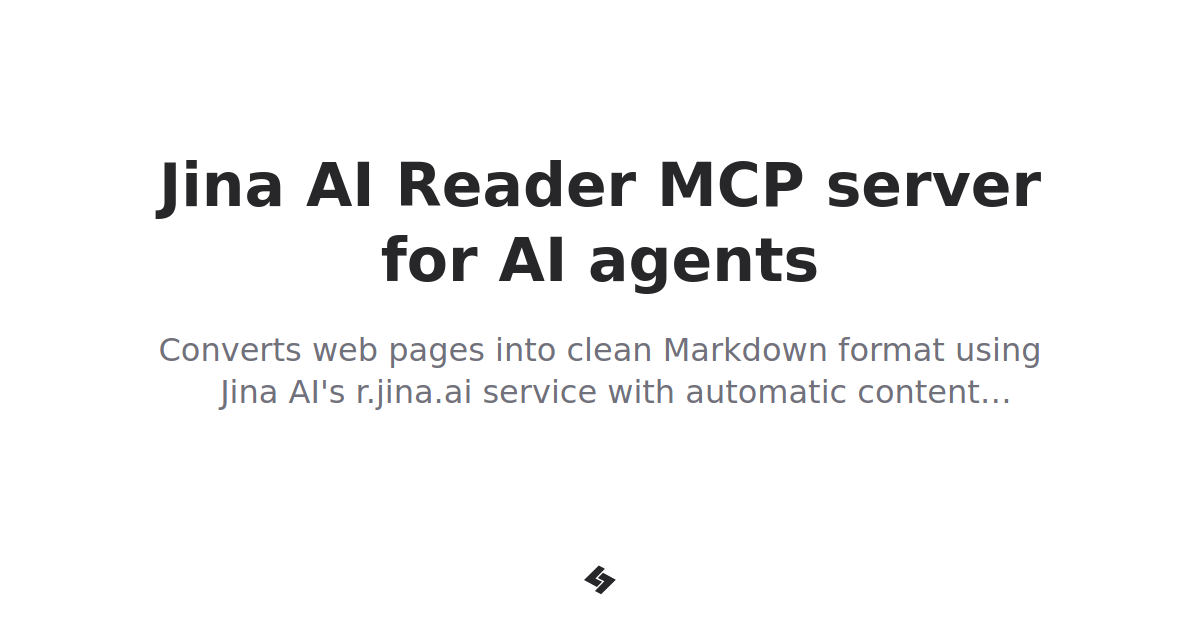 Jina AI Reader MCP server for AI agents