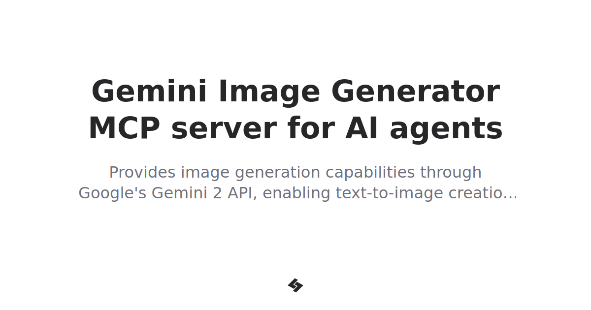 Gemini Image Generator MCP server for AI agents