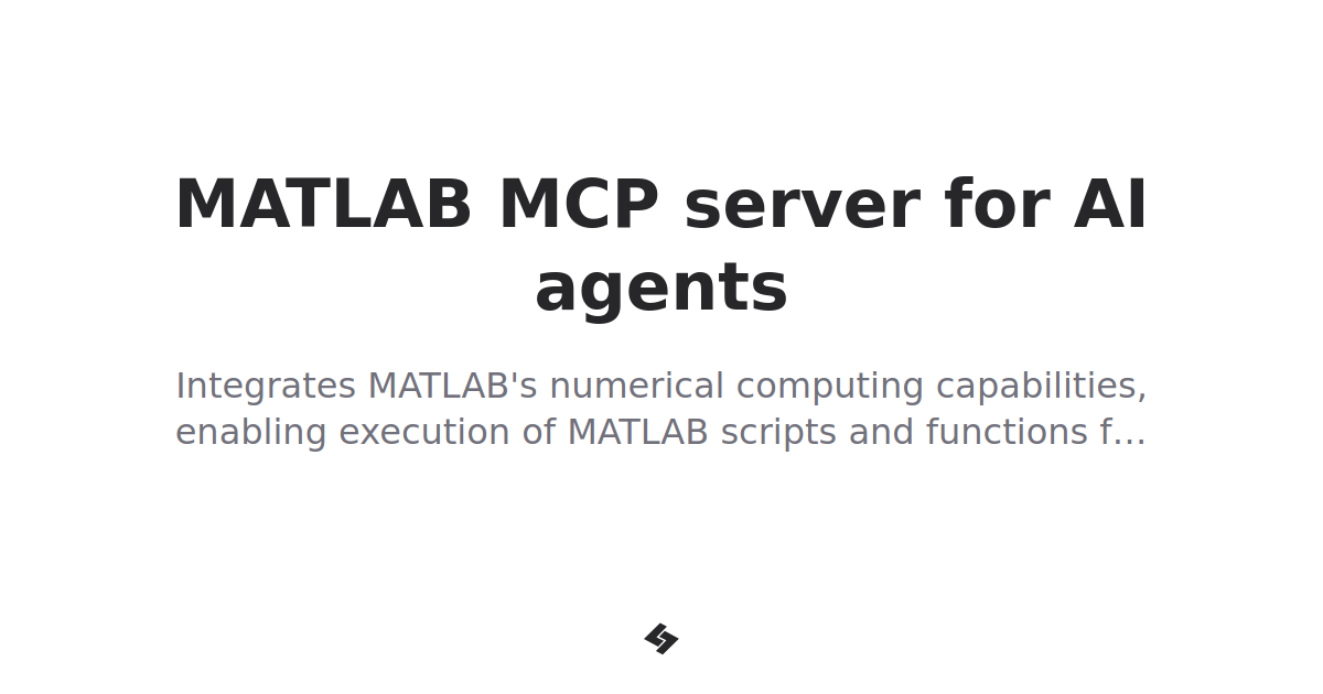 MATLAB MCP server for AI agents