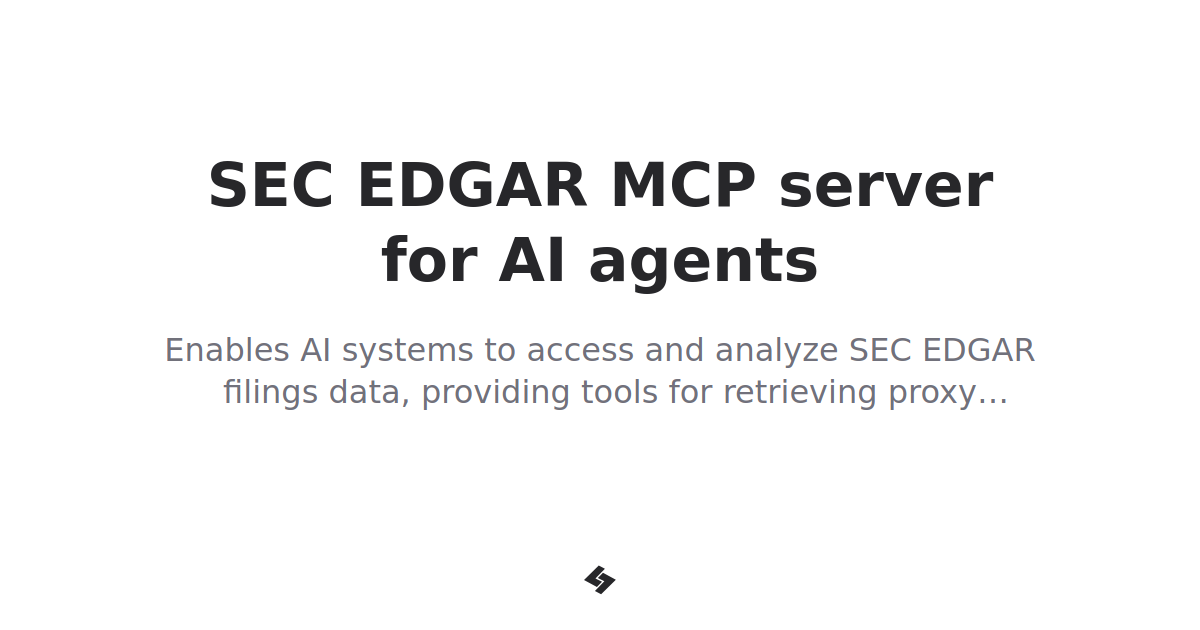 SEC EDGAR MCP server for AI agents