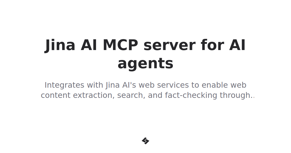 Jina AI MCP server for AI agents